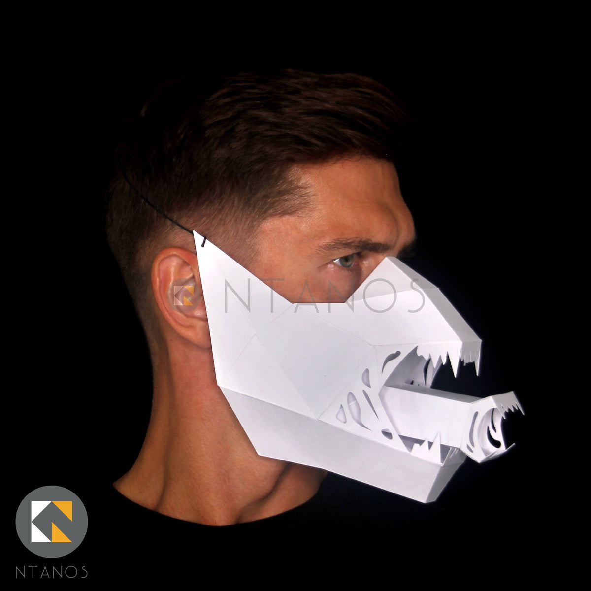 Alien Paper Half Mask | Papercraft Mask Templates By Ntanos