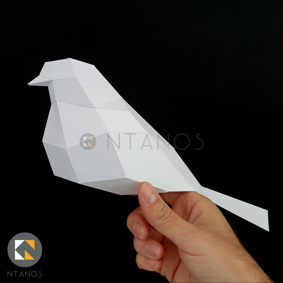 Sitting Bird | 3D Bird Papercraft Template By Ntanos | Instant Download