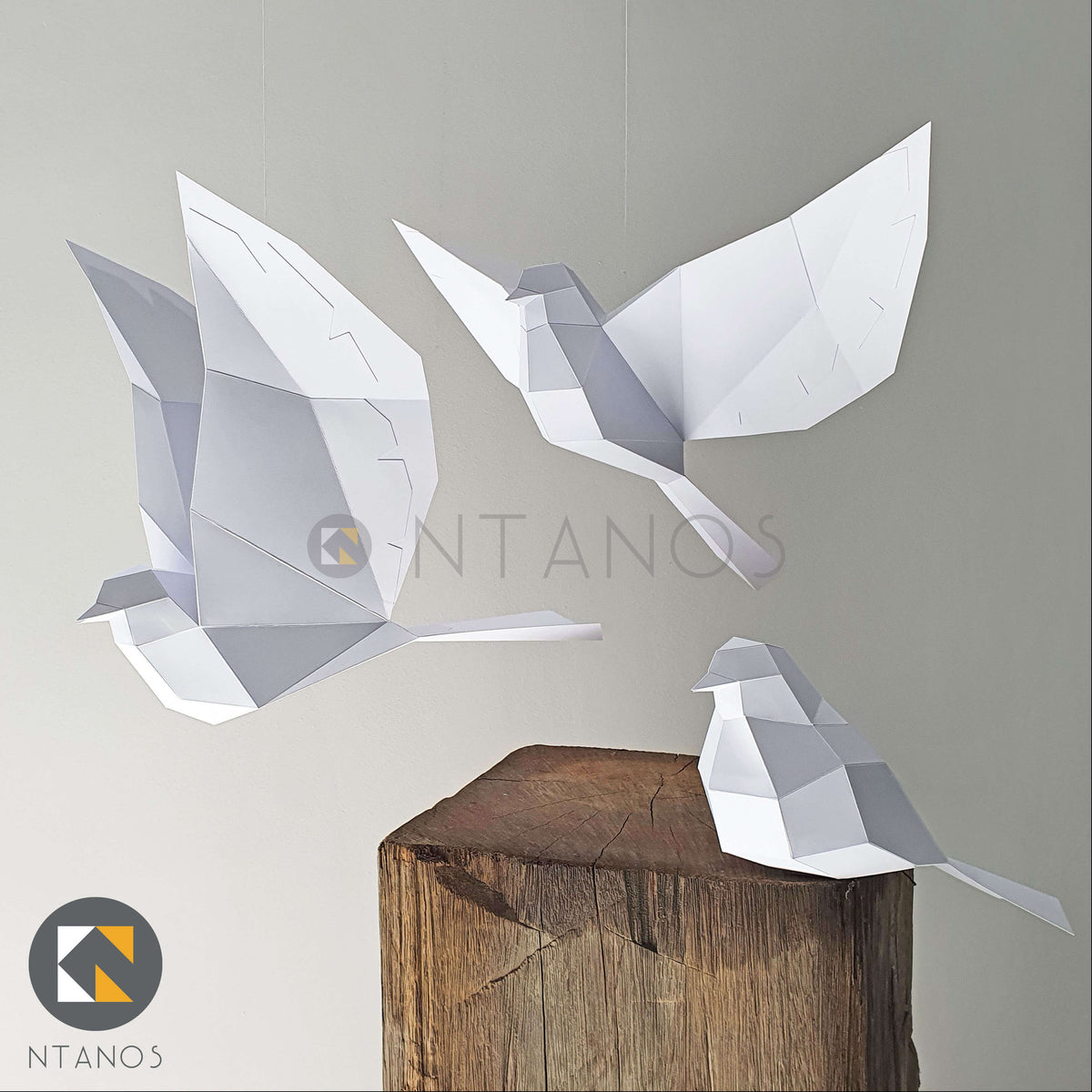 Three Birds Of A Feather | 3D Birds Papercraft Template By Ntanos ...