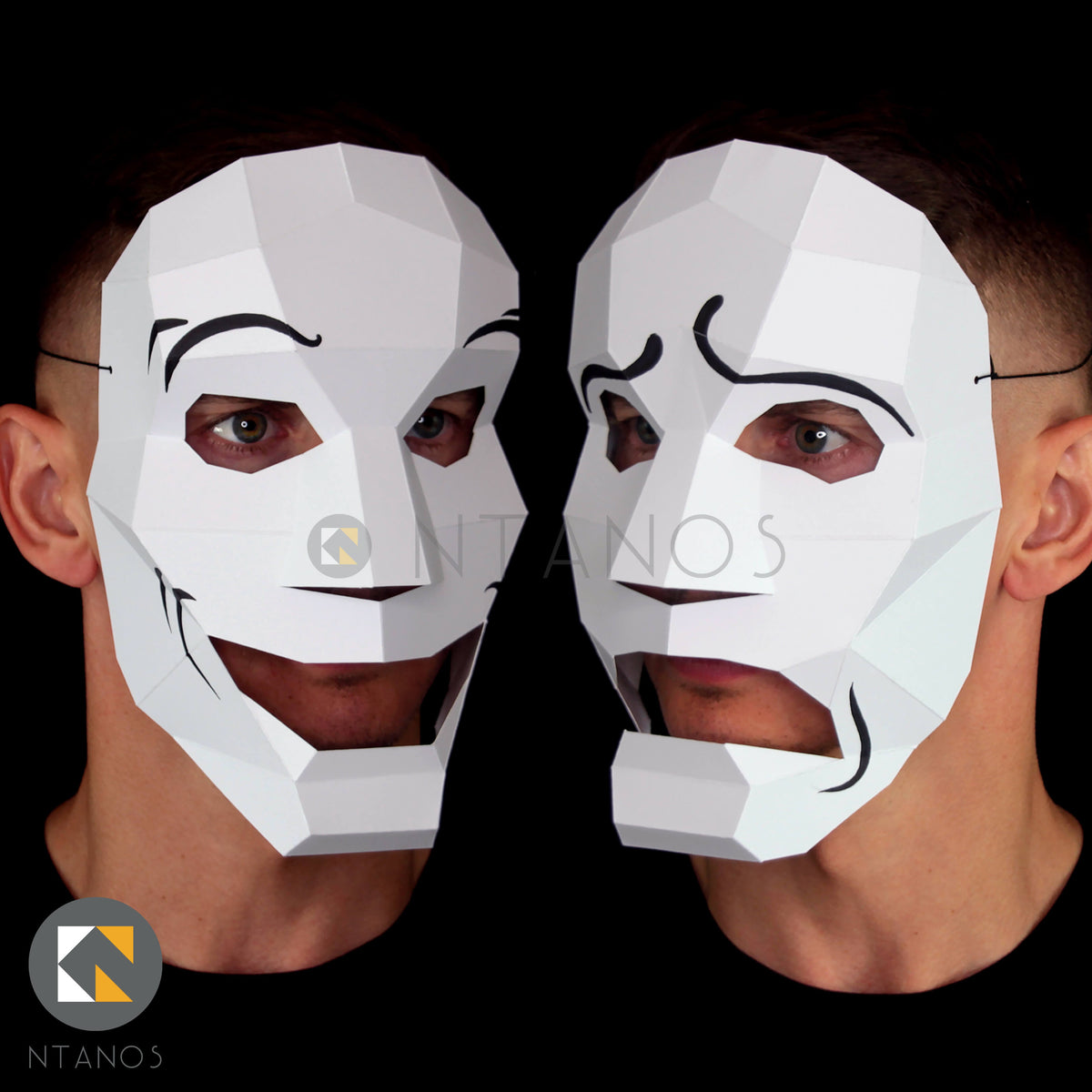 Drama Masks - Comedy and Tragedy | Paper Masks Templates By Ntanos