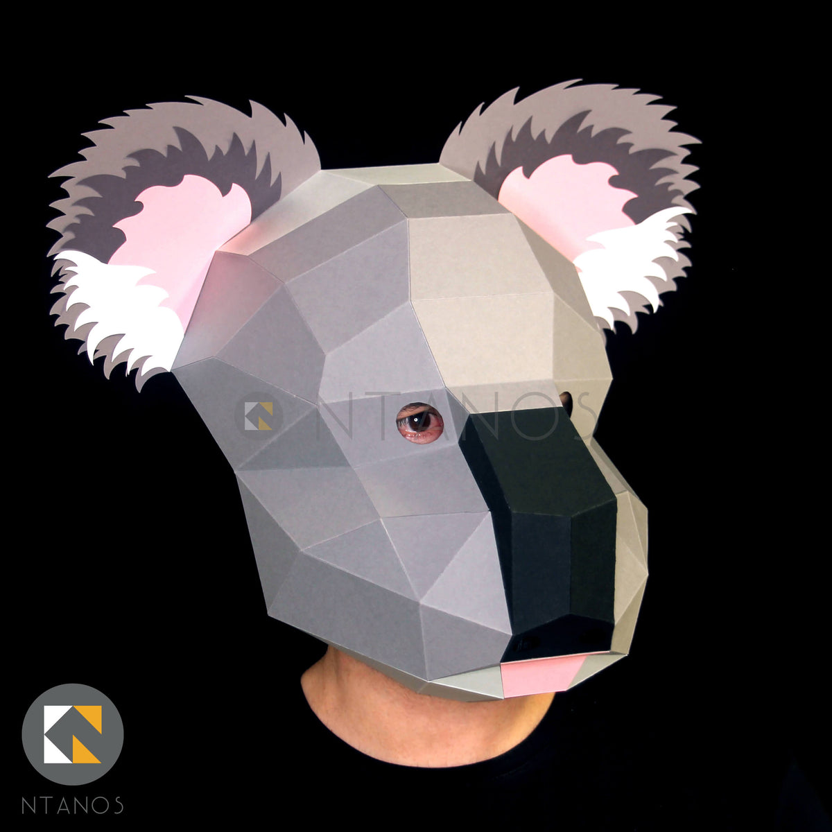 Koala Mask | Papercraft Masks Templates By Ntanos | Low poly