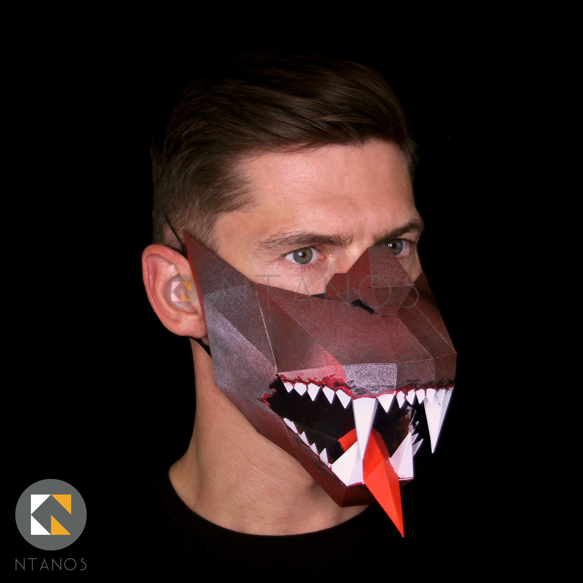 Monster Paper Half Mask | Papercraft Mask Templates By Ntanos