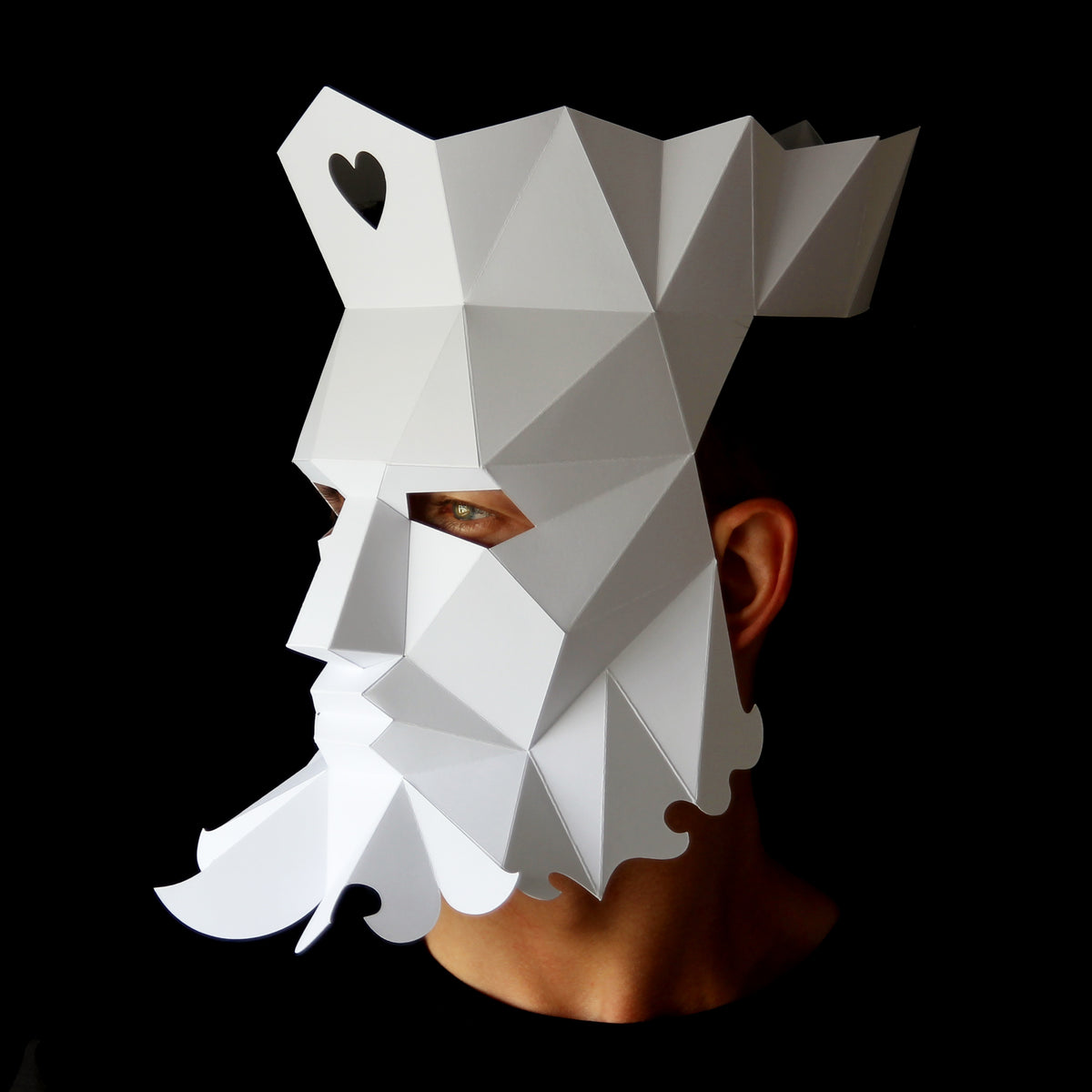 King of Hearts Paper Mask | Papercraft Templates | Designed by Ntanos