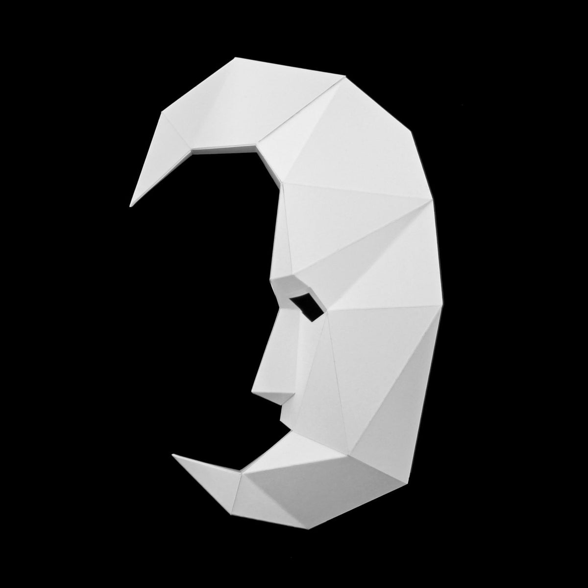 Moon Paper Mask | Low-poly Papercraft Masks By Ntanos