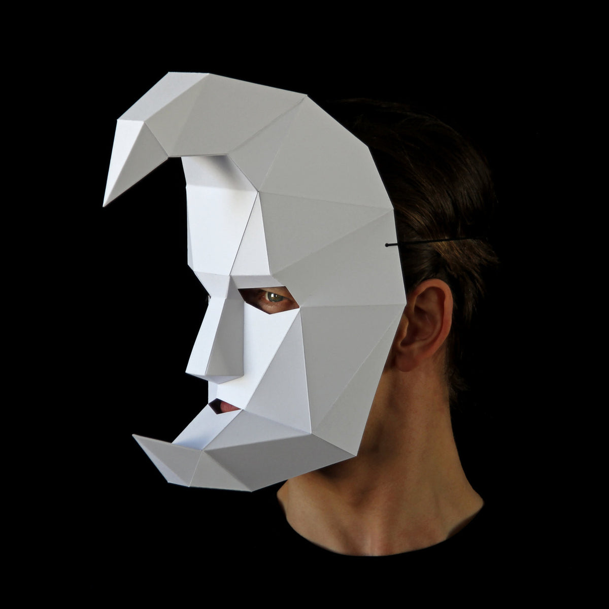 Moon Paper Mask | Low-poly Papercraft Masks By Ntanos